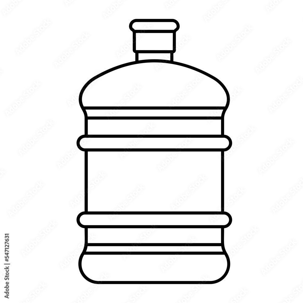 Empty Mineral Water Bottle Concept, 5 Gallon Plastic vector outline ...