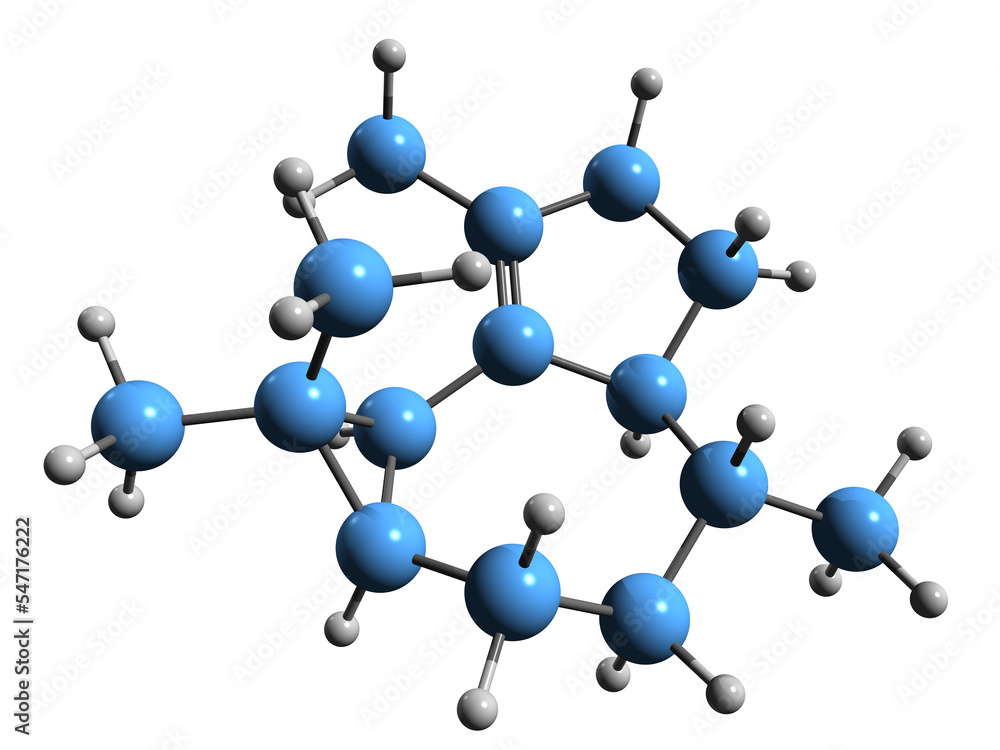 3D image of Gurjunene skeletal formula - molecular chemical structure ...