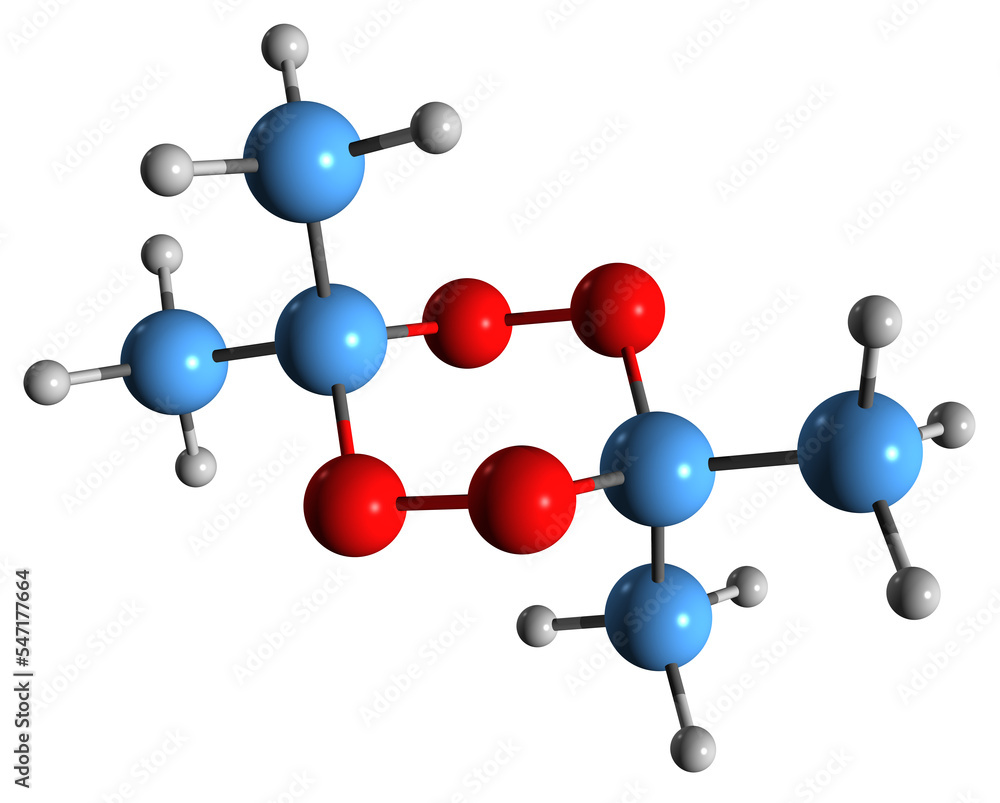 3D image of Acetone peroxide skeletal formula - molecular chemical ...