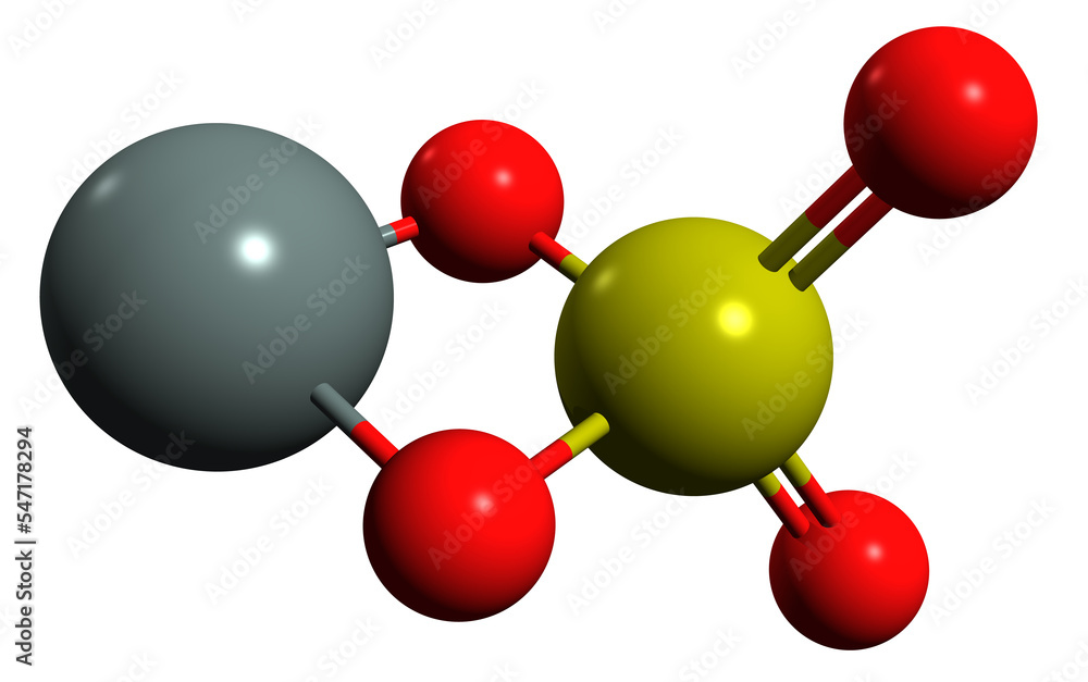 Ilustración de Stock 3D image of Iron II sulfate skeletal formula - molecular chemical structure ...