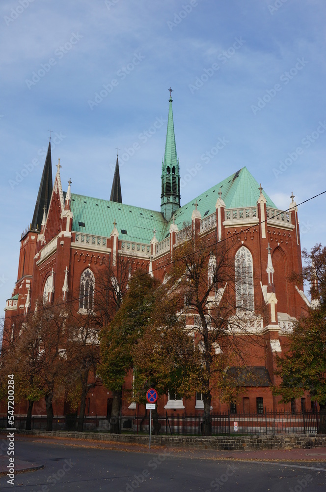 Rear view of Cathedral Basilica of the Holy Family (Bazylika ...