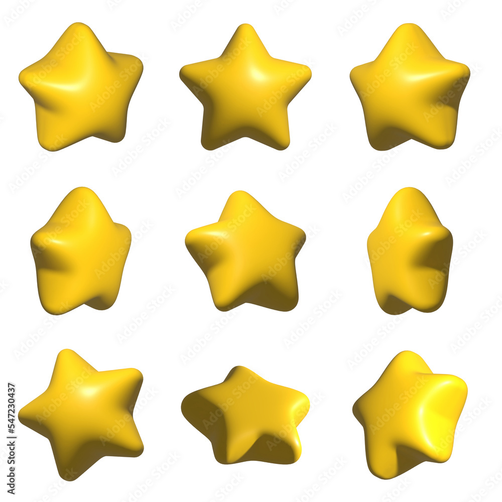 Stock-Illustration „3d star icons. icon design for game, ui, banner ...