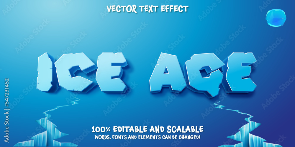 Iceberg, ice cube, ice age 3d style cold editable text effect. Ice Age Editable Text Effect. Ice ...