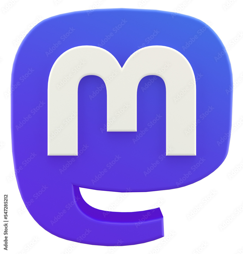 Valencia, Spain - November, 2022: Mastodon isolated logo app icon with ...