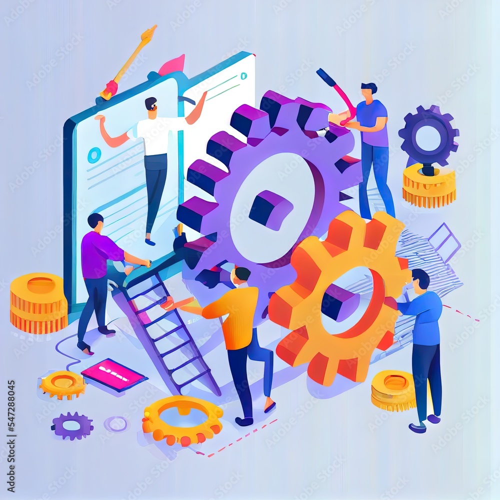 Concept of process optimization. Business improvement , development ...