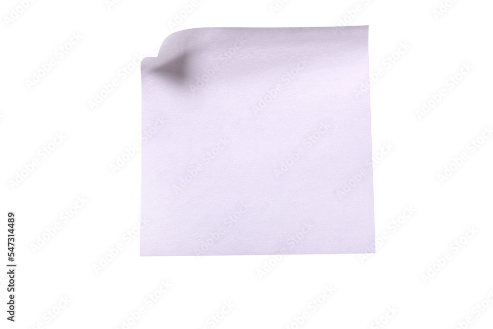 One single plain white sticky post it note isolated transparent ...