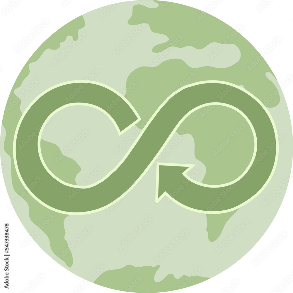 Circular economy concept, global with circular economy icon ...