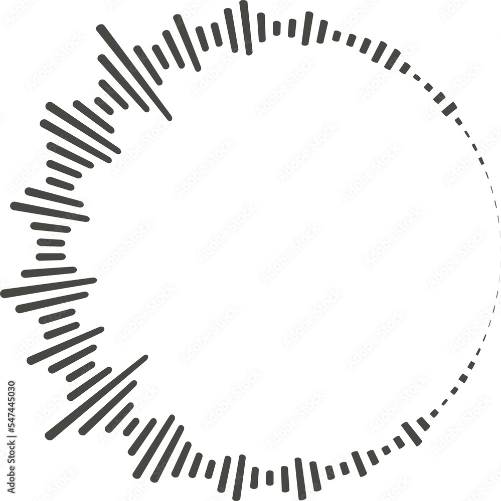 Circle audio wave. Circular music sound equalizer. Abstract radial ...
