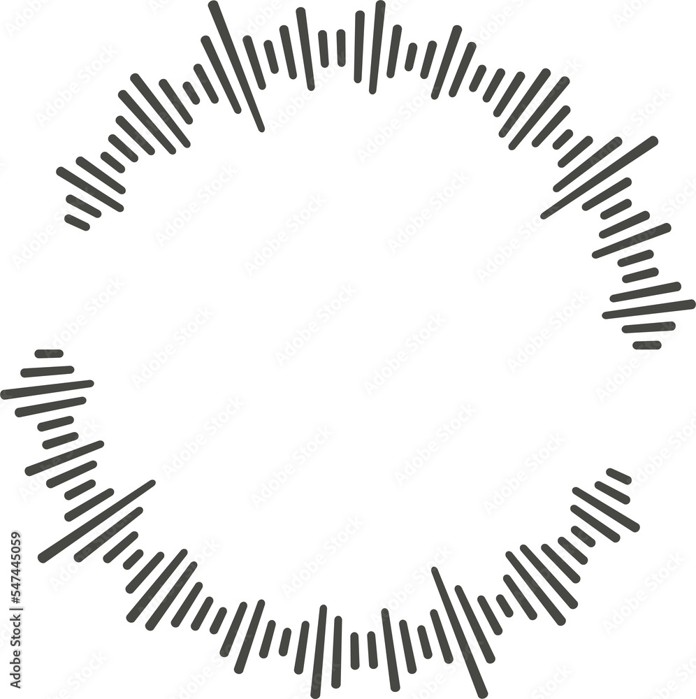 Circle audio wave. Circular music sound equalizer. Abstract radial ...