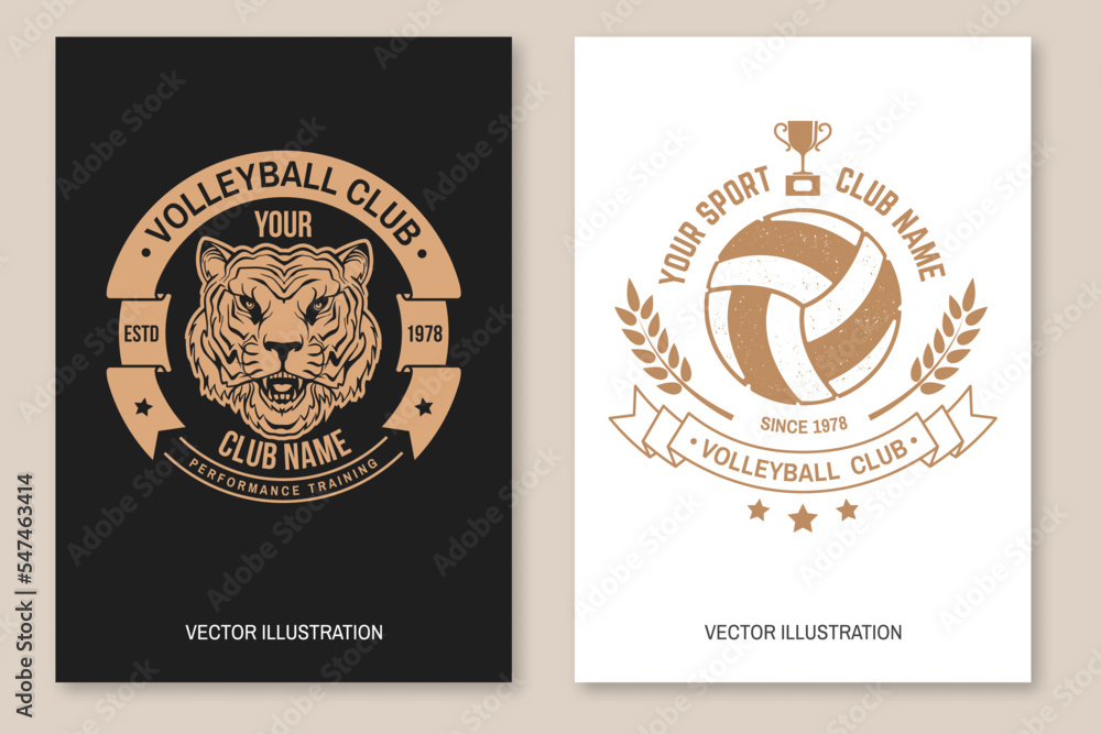 Volleyball club flyer, brochure, banner, poster. Vector illustration ...