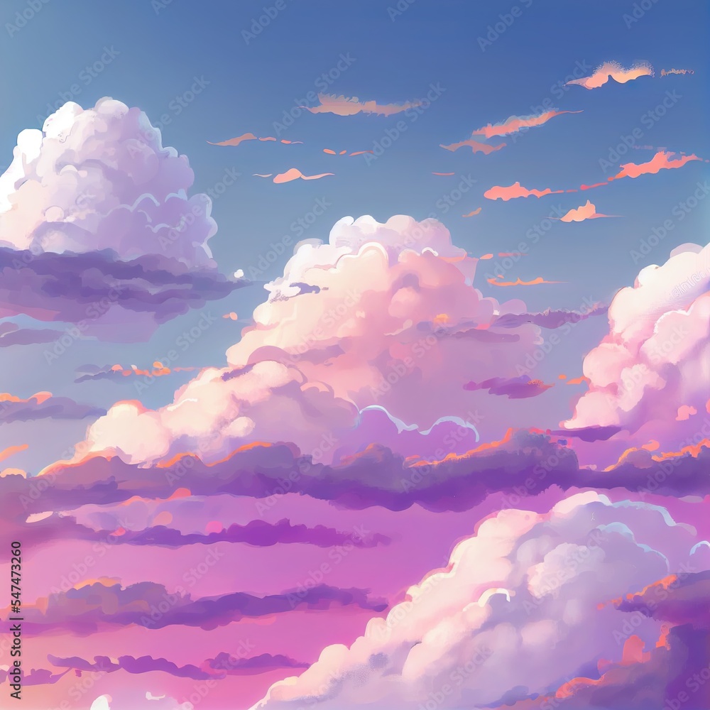 Anime, manga cloud painting. 4K sky wallpaper, moody, colorful ...