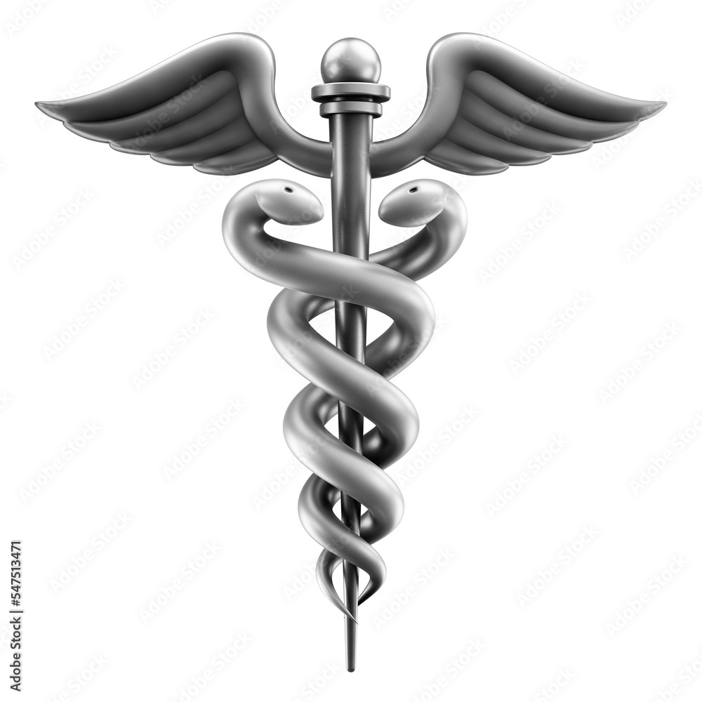 The Caduceus Emblem. A symbol of the ancient greek god Hermes is formed ...