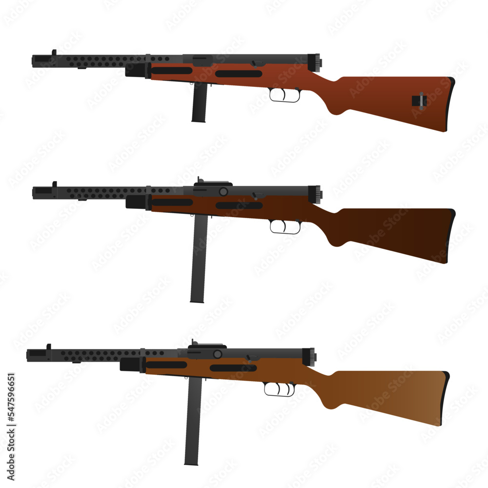 WW2 Italian Submachinegun / Ai Illustrator Stock Vector | Adobe Stock