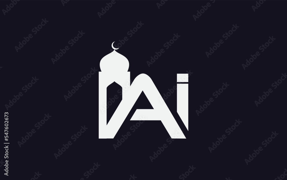 Islamic mosque logo and minar icon and symbol design vector with ...