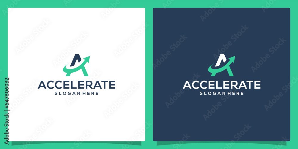 Acceleration logo design template with initial letter A and arrow logo ...