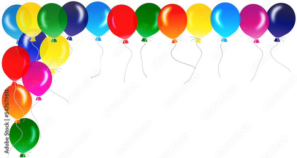 Bunte Luftballons freigestellt Hintergrund transparent Stock Illustration | Adobe Stock