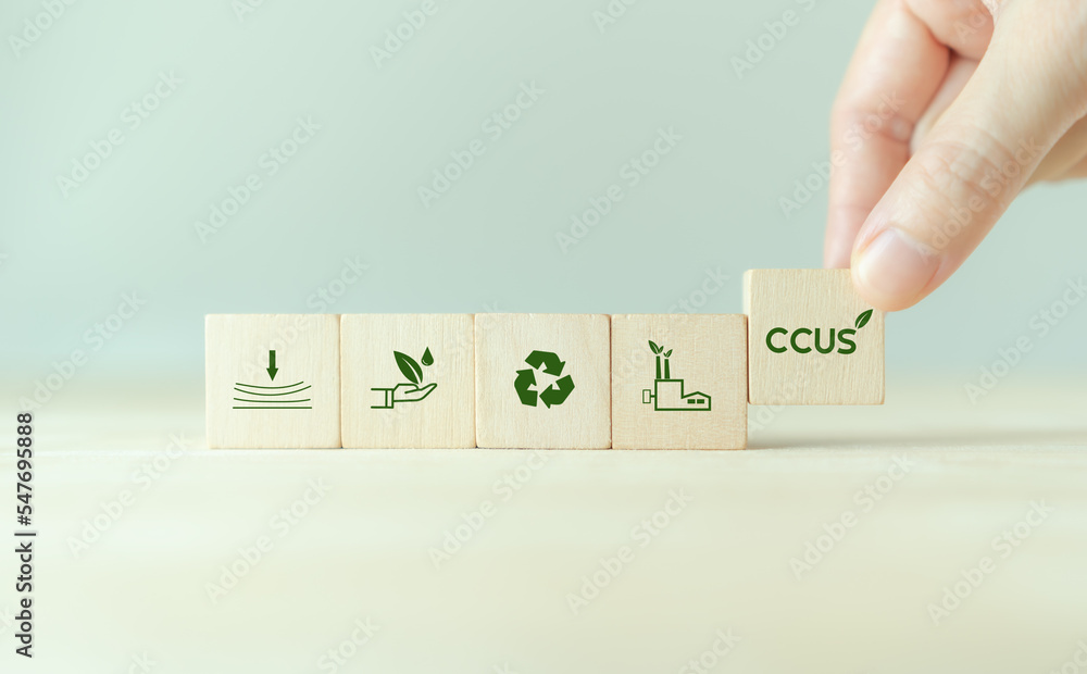 Carbon Capture, Utilization and Storage (CCUS) concept. Technology of ...