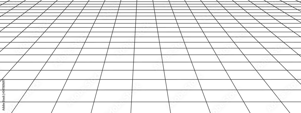 Horizontal perspective grid. Tile floor texture. Checkered plane ...
