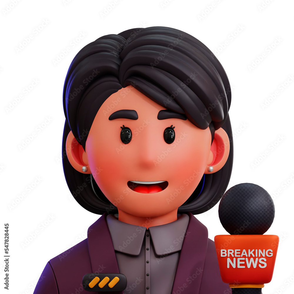 Reporter Avatar 3D Icon Stock Illustration | Adobe Stock