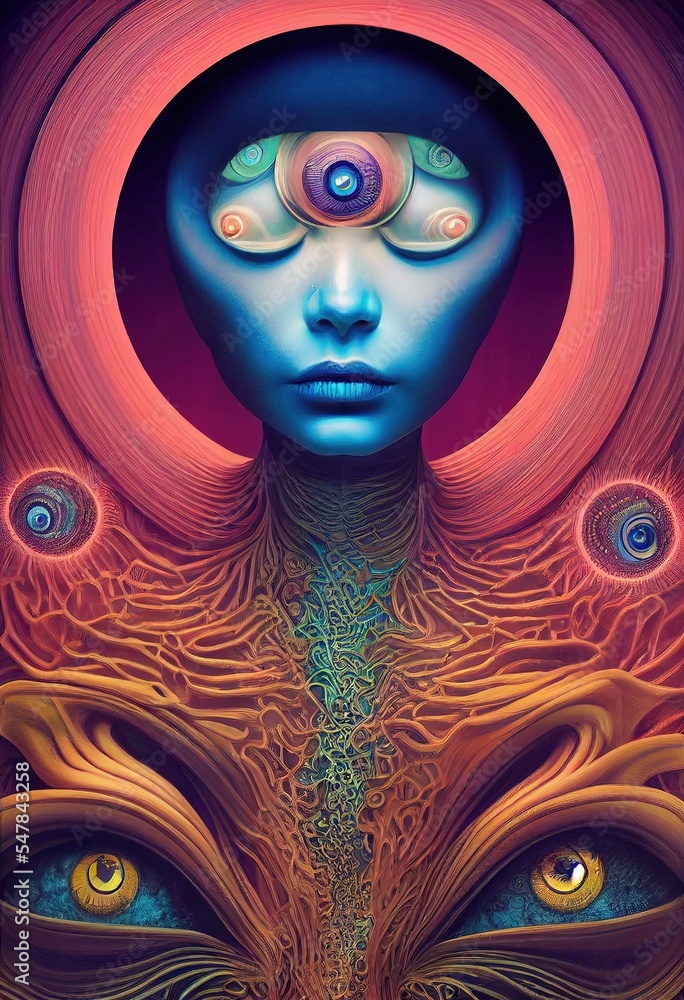 ultra bright colorful trippy gorgeous beautiful surreal futuristic sci ...