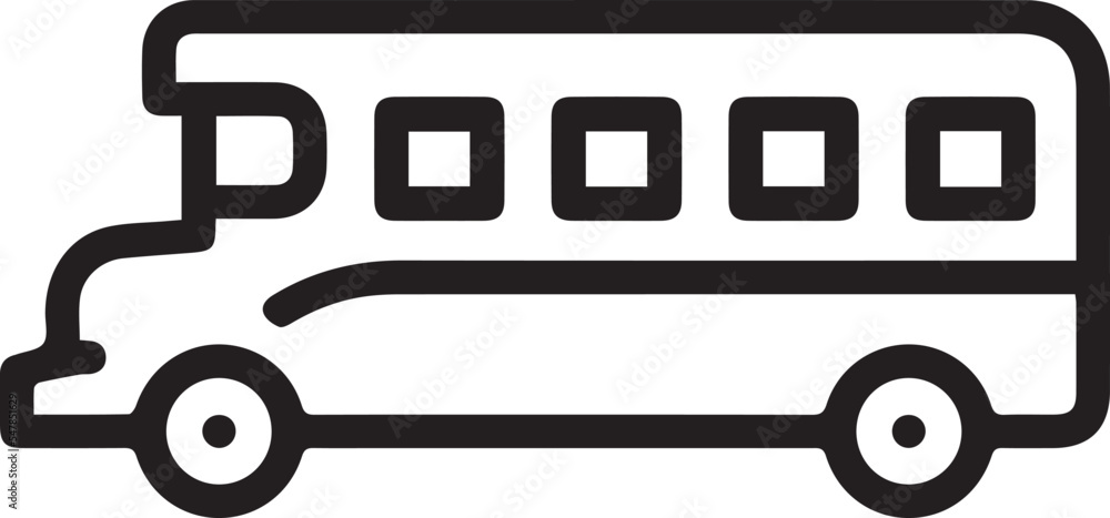 School bus side view outline illustration vector isolated. School bus ...