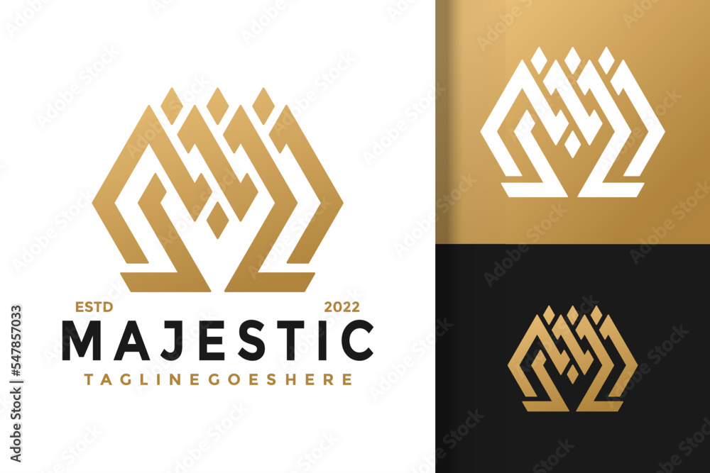 Initials Letter M Majestic Logo Design, brand identity logos vector ...