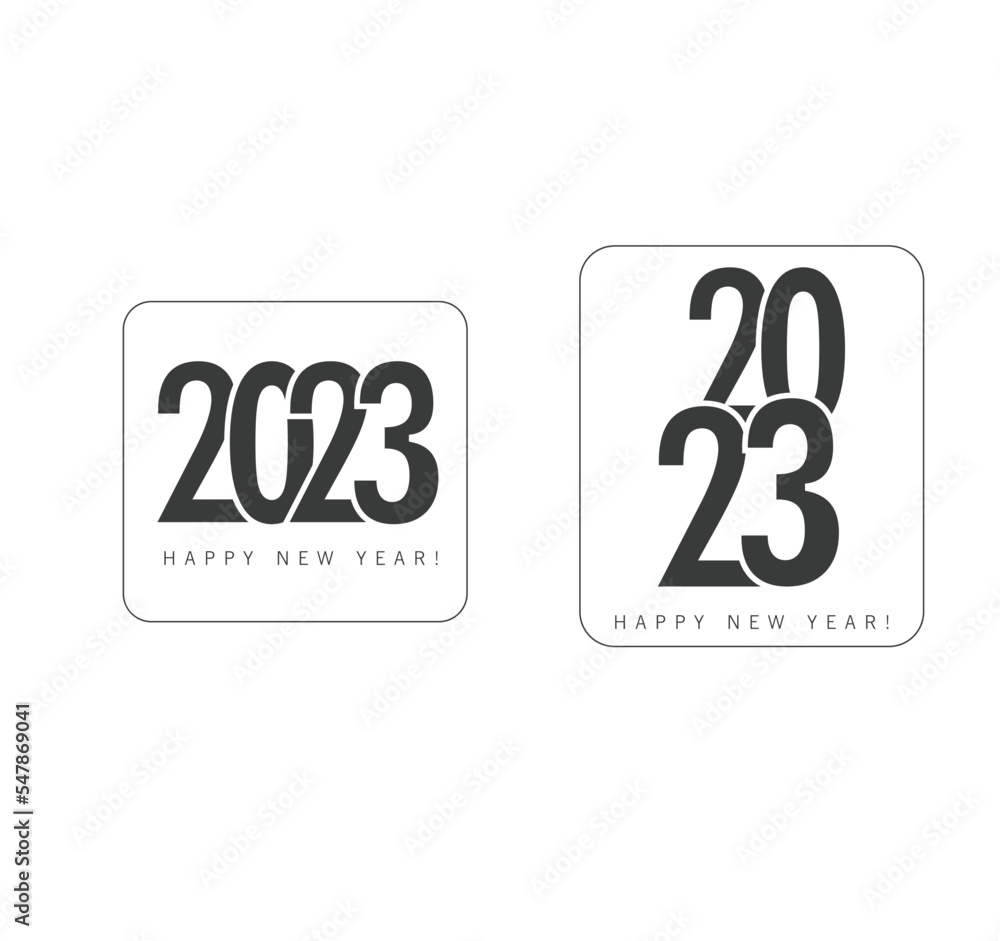 Image vectorielle Stock 2023 labels. Set of 2023 Happy New Year logo ...