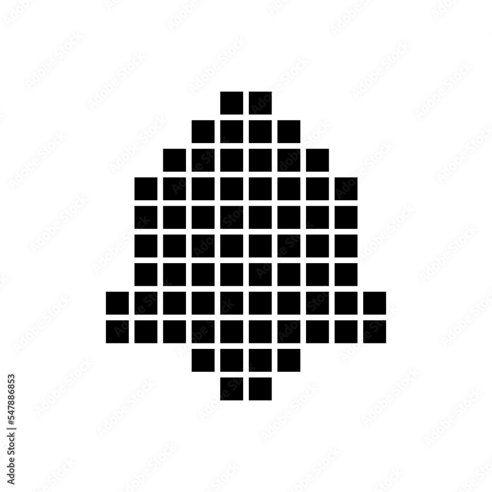 Bell symbol. Vector illustration. Simple pixel art and dot style. 素材庫向量 ...