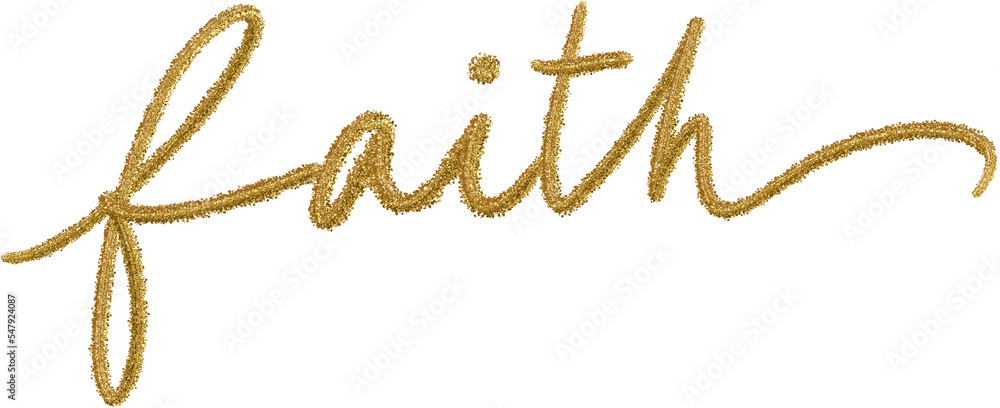 faith Word, Gold Lettering, Cursive Writing Stock Illustration | Adobe ...