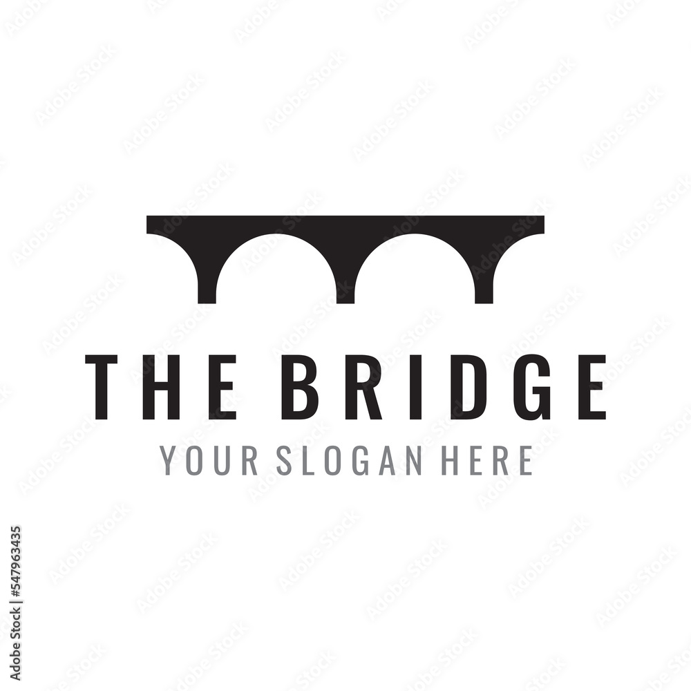 Minimalist and elegant creative bridge building logo with a modern ...