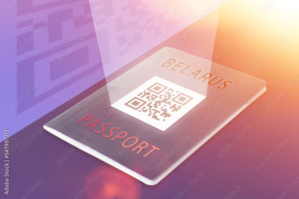 QR on cover of Belarus passport. Introduction of electronic passports ...