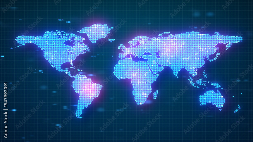 Global earth map Hologram map with high quality 3D rendering of how ...
