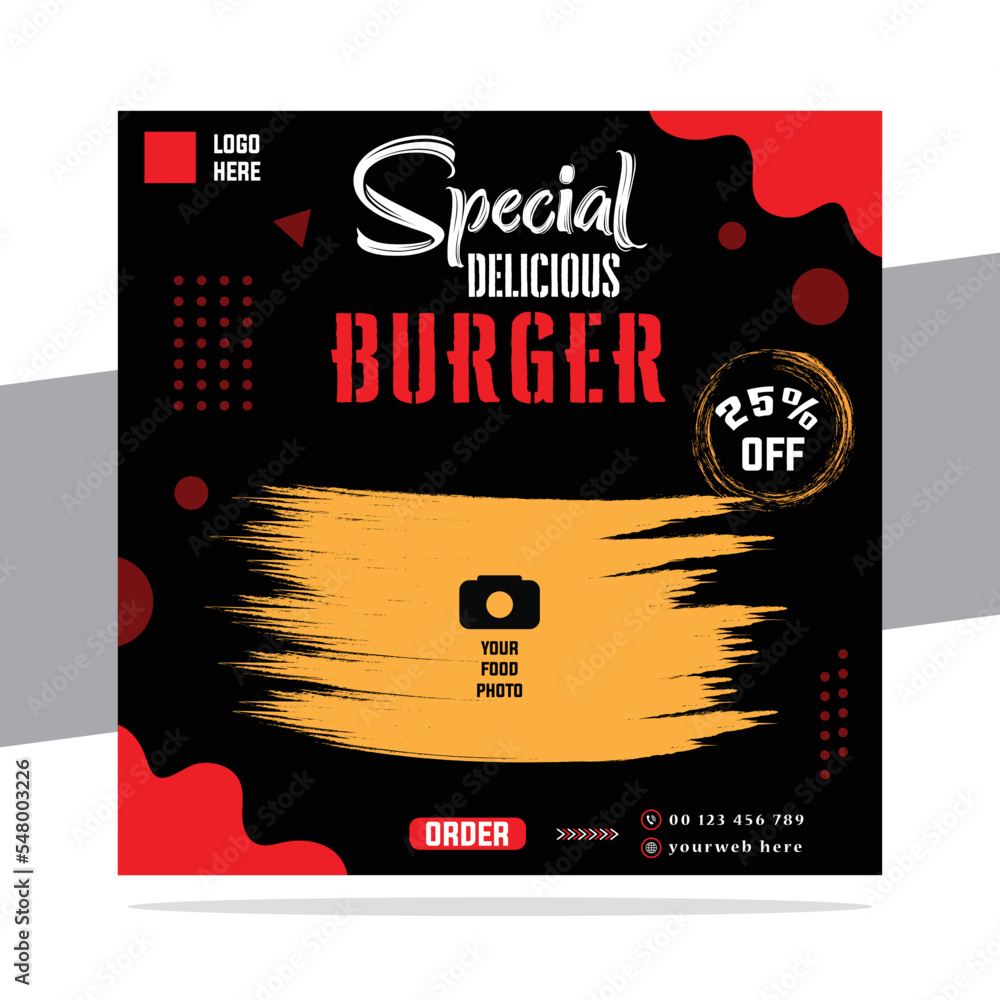 Burger fast food poster design: burger pamphlet, brochure cover design ...