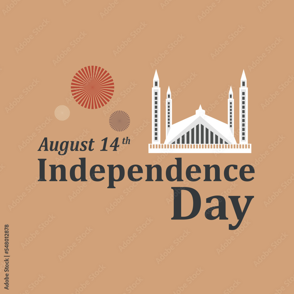 14th august, Independence day with Shah Faisal Masjid, Islamabad. Stock ...