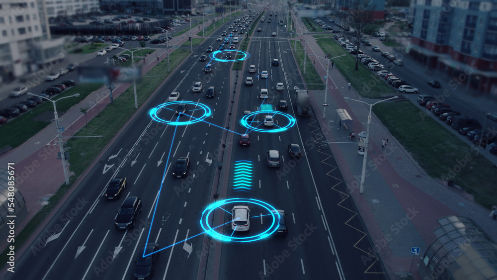 Visualization of the interaction of self-driving autonomous vehicles ...