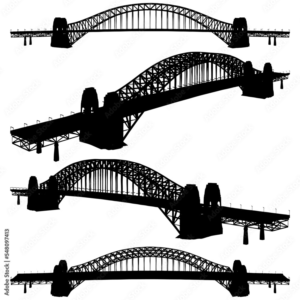 Arch Bridge Construction Structure Vector. Illustration Isolated On ...
