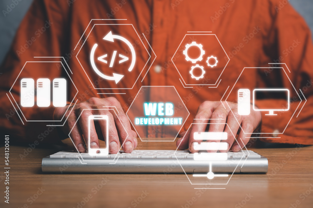 Web development coding programming internet technology business concept ...