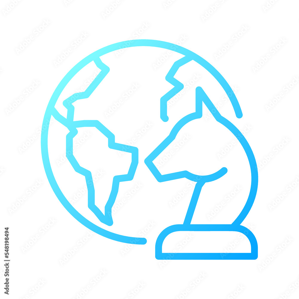 Geopolitics pixel perfect gradient linear vector icon. International ...