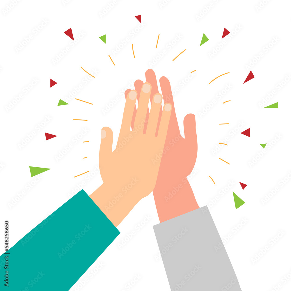 High five hands for succes teamwork wonderfull concept vector ...
