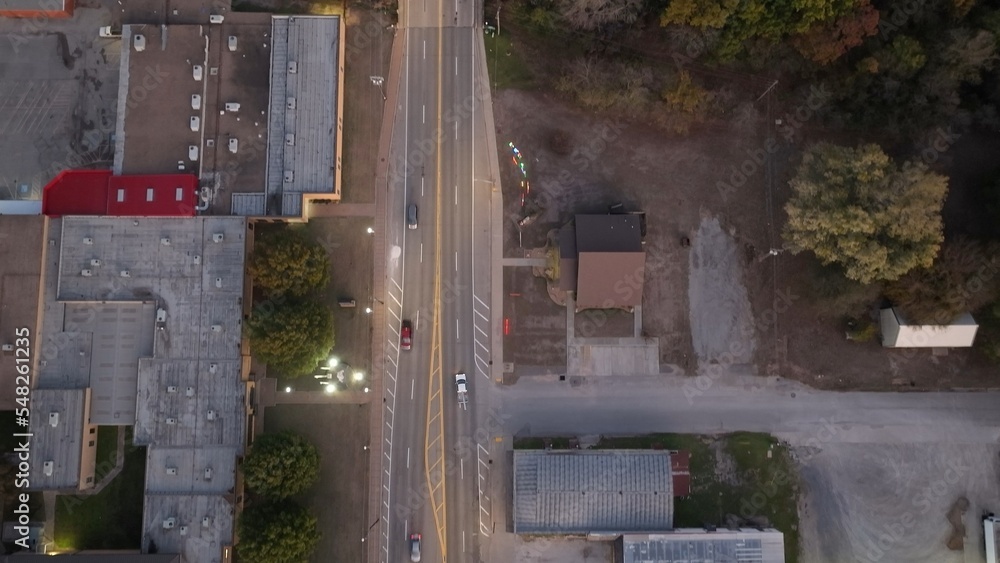 Ariel fly over city at night Stock Photo | Adobe Stock