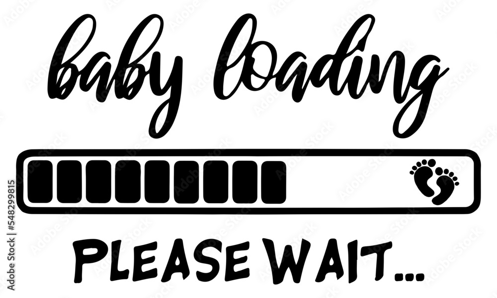 Praca wektorowa bez tantiem: Baby Loading Please Wait SVG Files ...