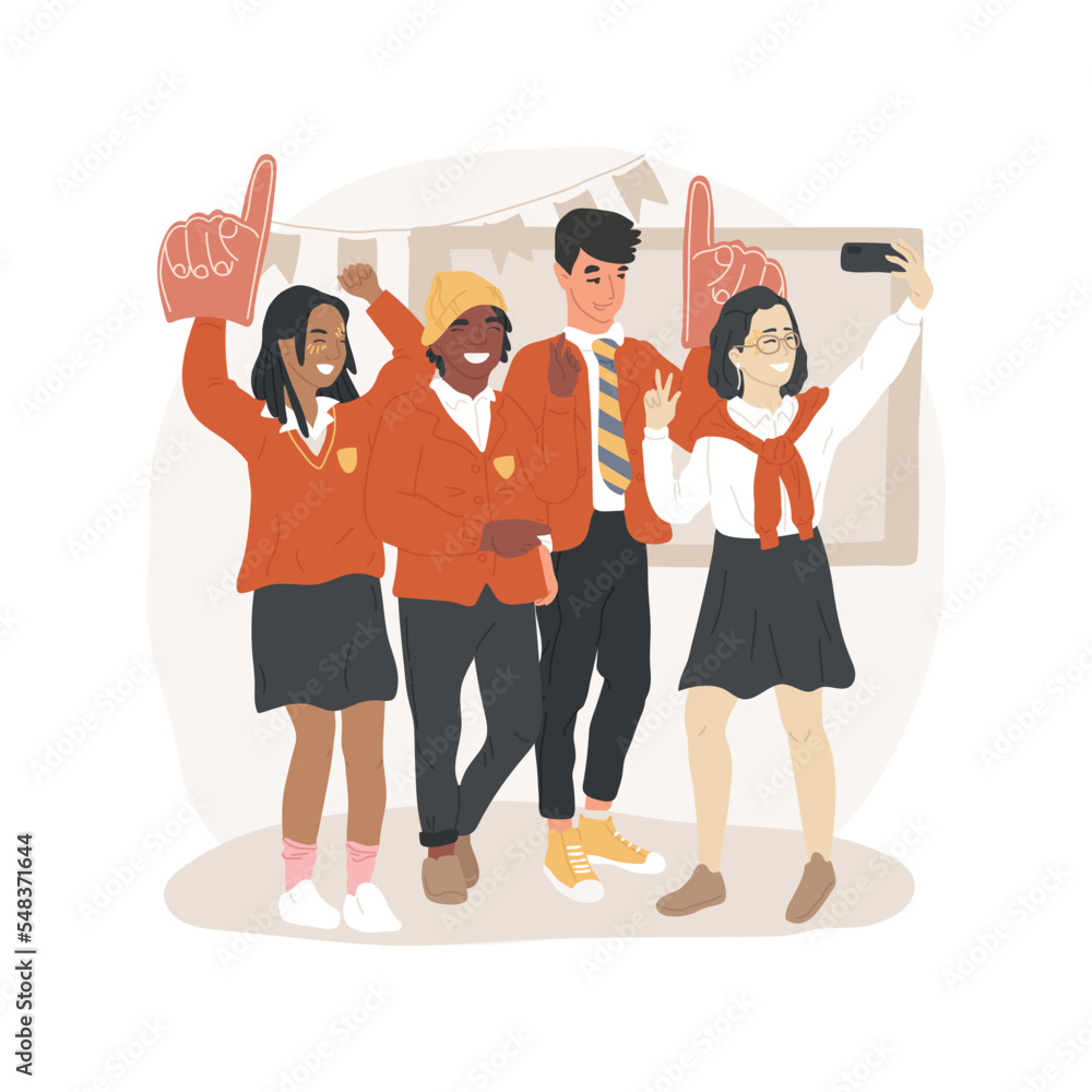 School Spirit Day isolated cartoon vector illustration. Students ...
