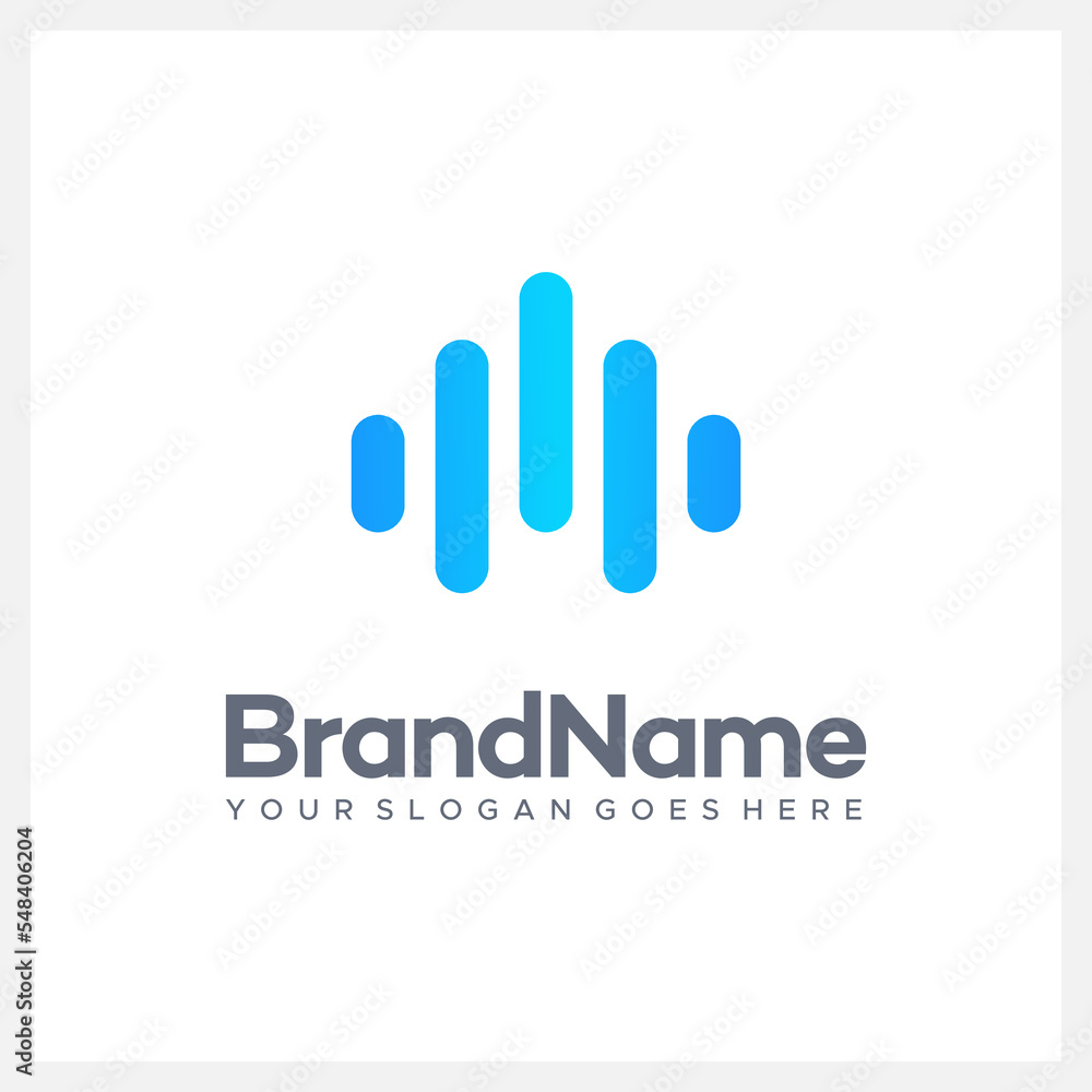 Abstract blue color creative vector logo Stock Vector | Adobe Stock