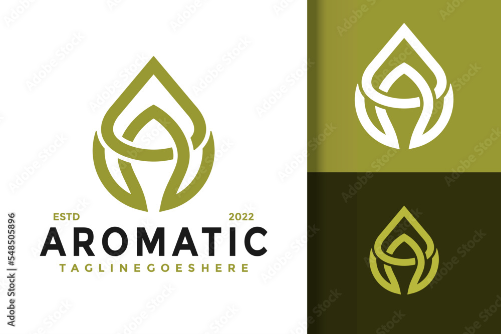 Letter A Aromatic Oil Logo Design, brand identity logos vector, modern ...