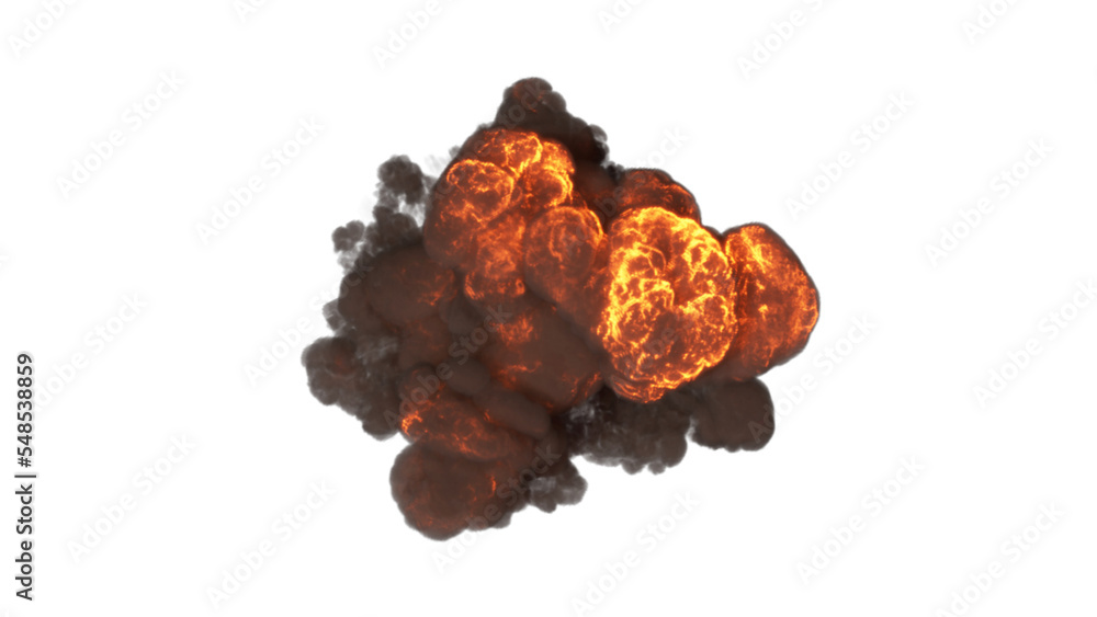 Bomb Explosion. 3d rendering PNG alpha channel. Stock Illustration ...