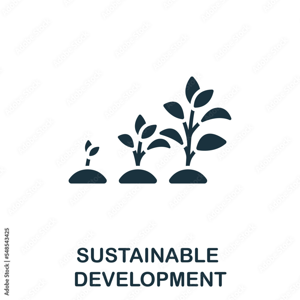 Sustainable Development icon. Monochrome simple Sustainability icon for ...