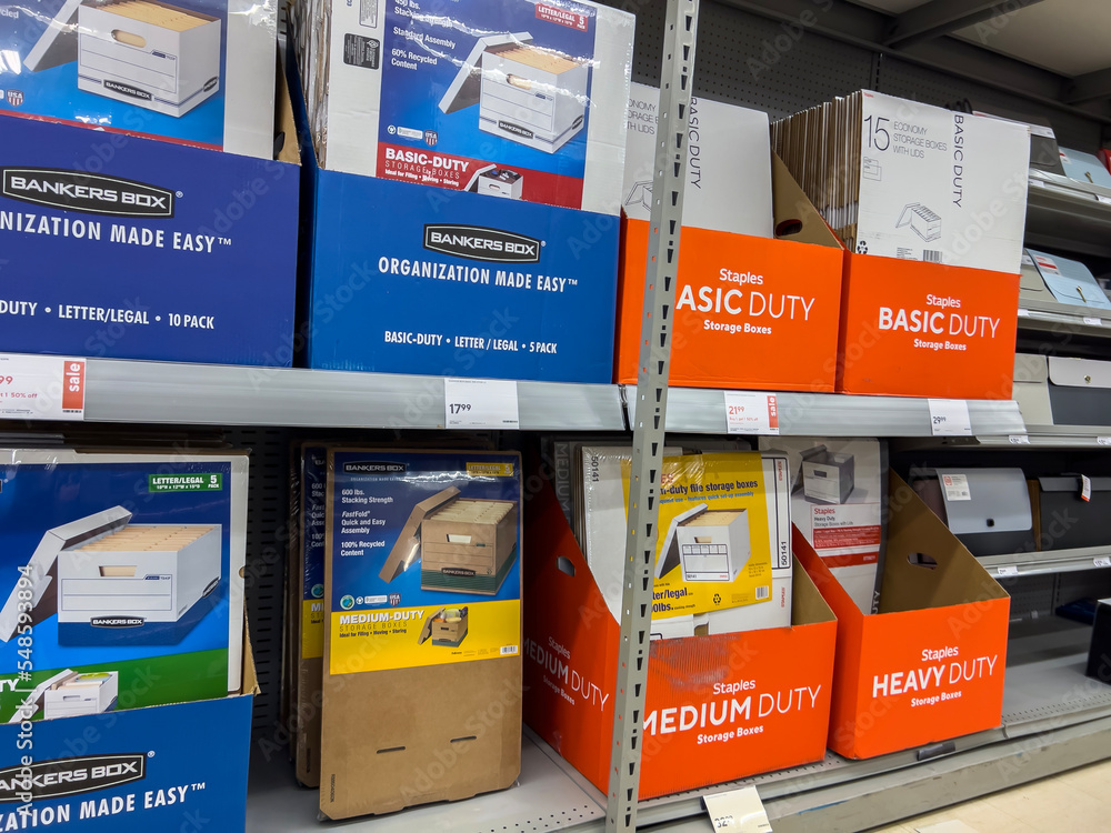 Seattle, WA USA - circa November 2022: Wide view of cardboard storage ...