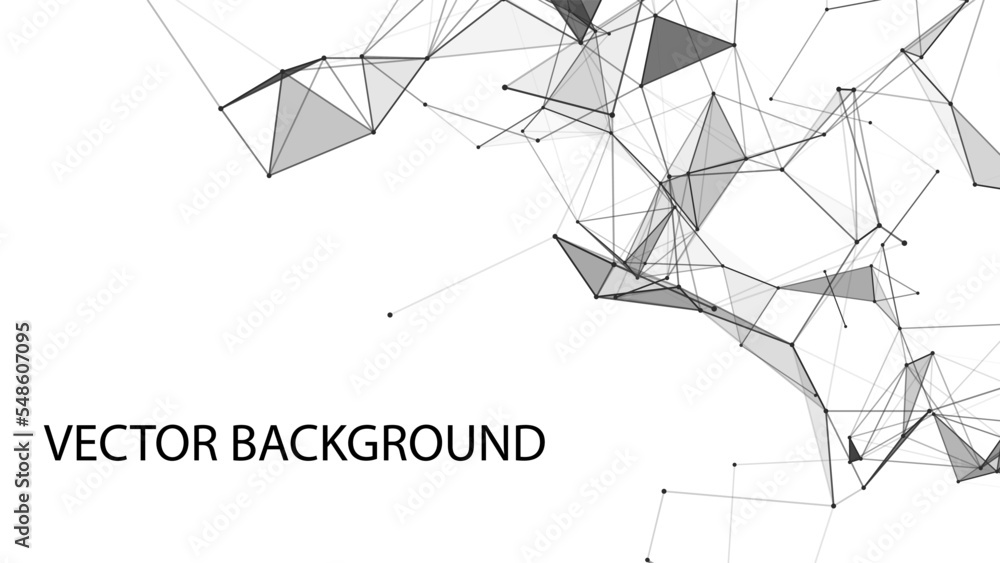 Network connection technology. Abstract white background with points, lines and triangles. Big ...