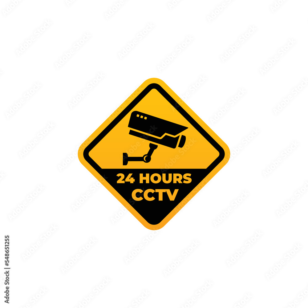 Attention cctv in operation symbol vector Stock Vector | Adobe Stock