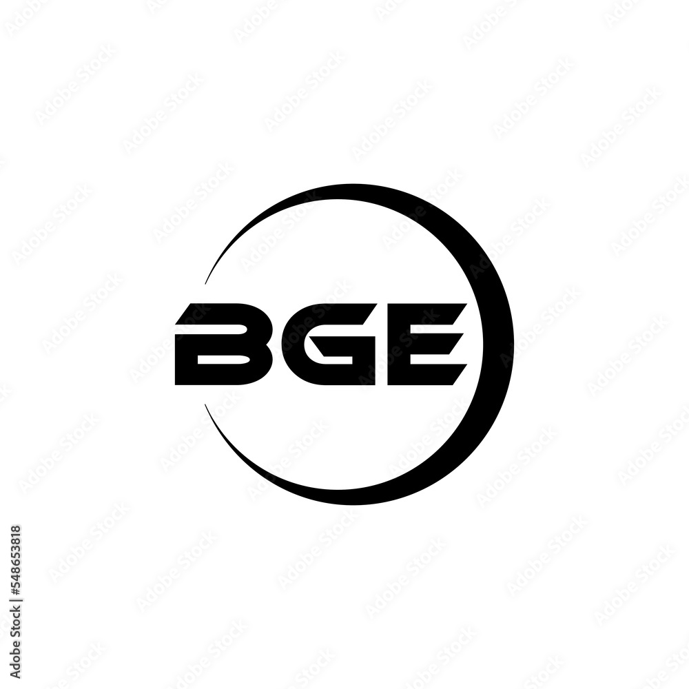 BGE letter logo design with white background in illustrator, cube logo ...